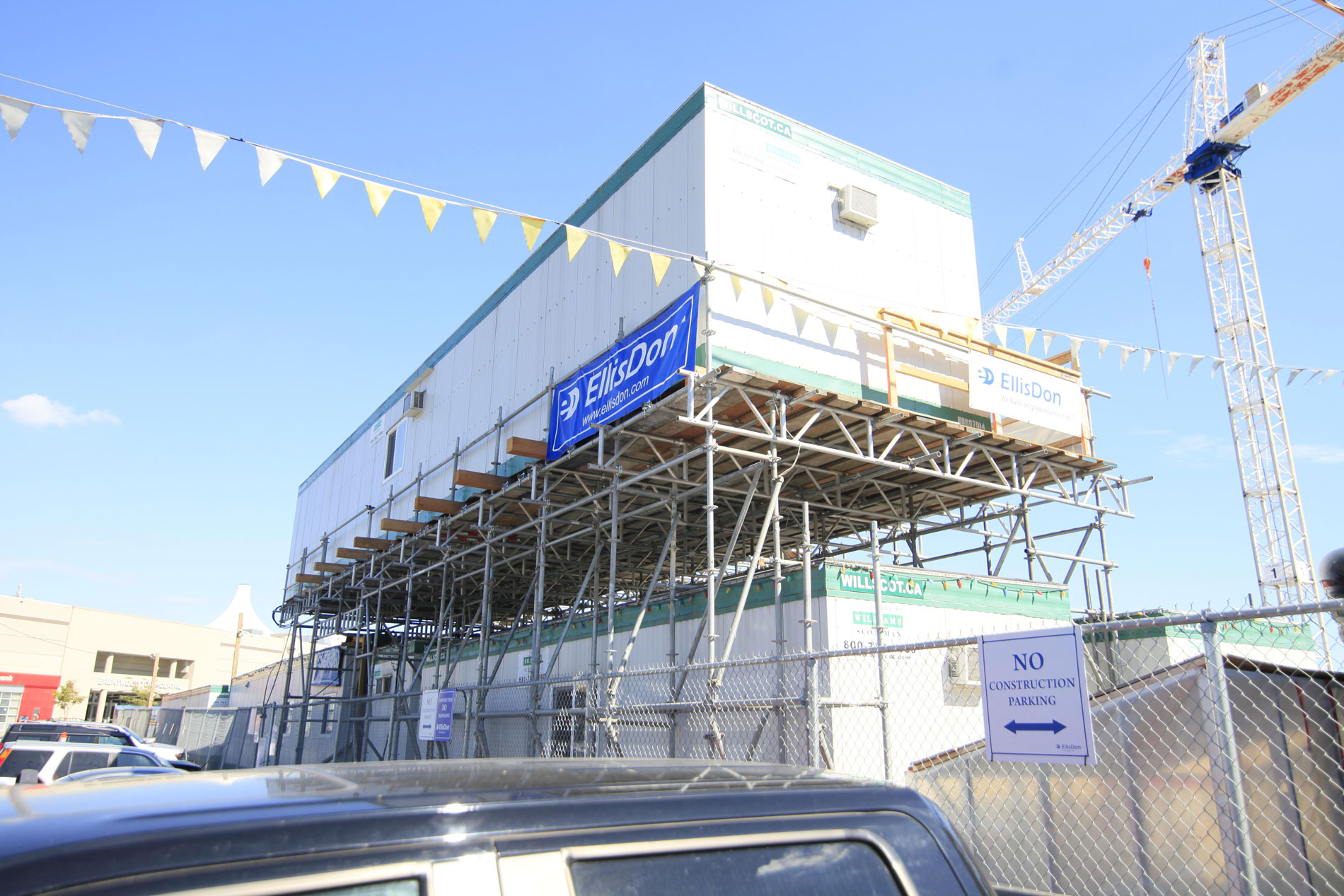 Brentwood Mall Cabin Gantry | Matakana Scaffolding Inc.